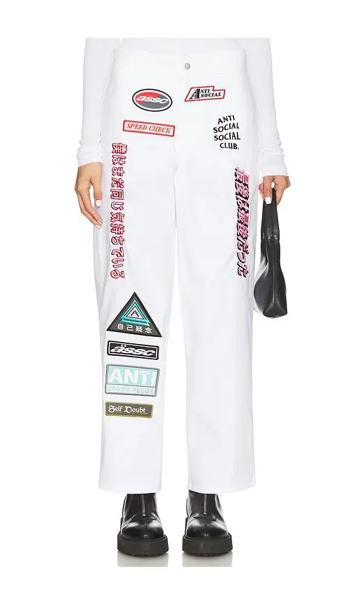 ANTI SOCIAL SOCIAL CLUB Patched Up Racing Pants - White
