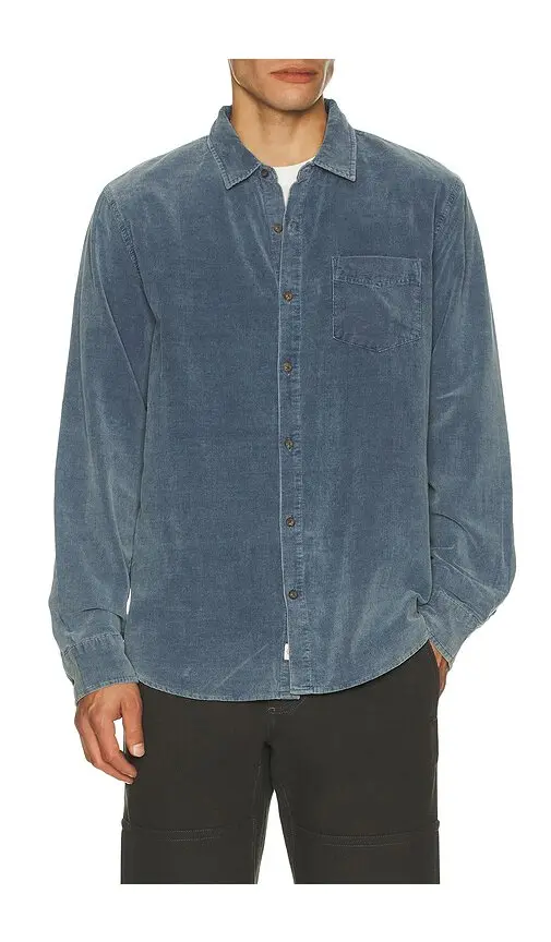 Marine Layer Lightweight Corduroy Shirt In Blue