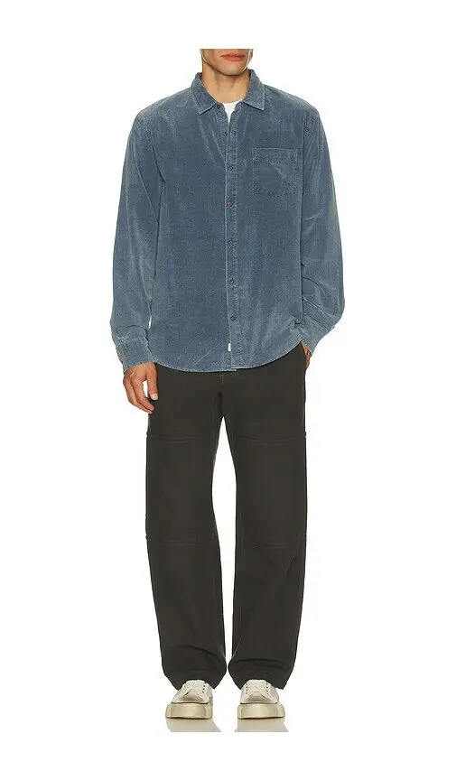 Marine Layer Lightweight Corduroy Shirt In Blue