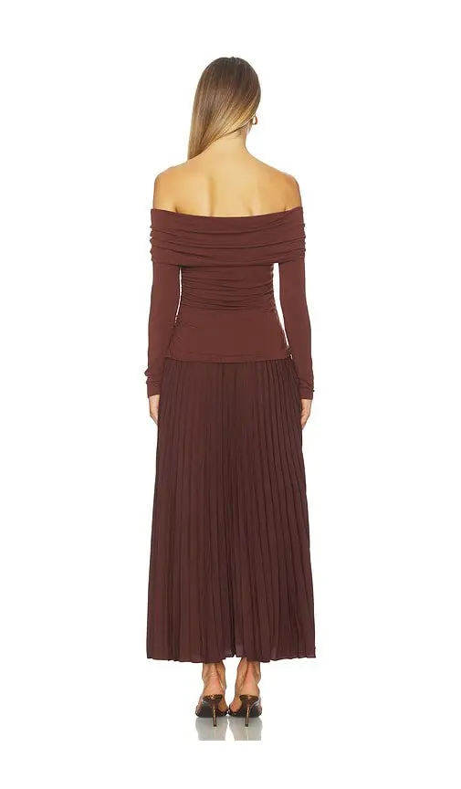 Astr The Label Tanaia Mixed Media Dress - Brown