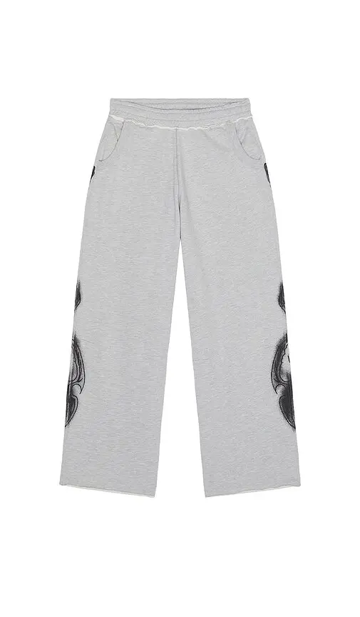 JADED LONDON Gothic Printed Joggers In Light - Grey