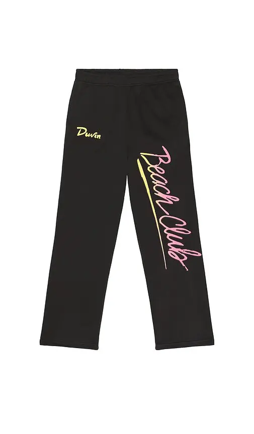 DUVIN DESIGN Beach Club Wide Leg Sweatpants In Charcoal - Black