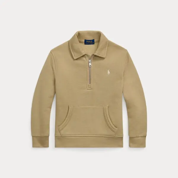 Ralph Lauren Fleece Collared Sweatshirt - Classic Khaki