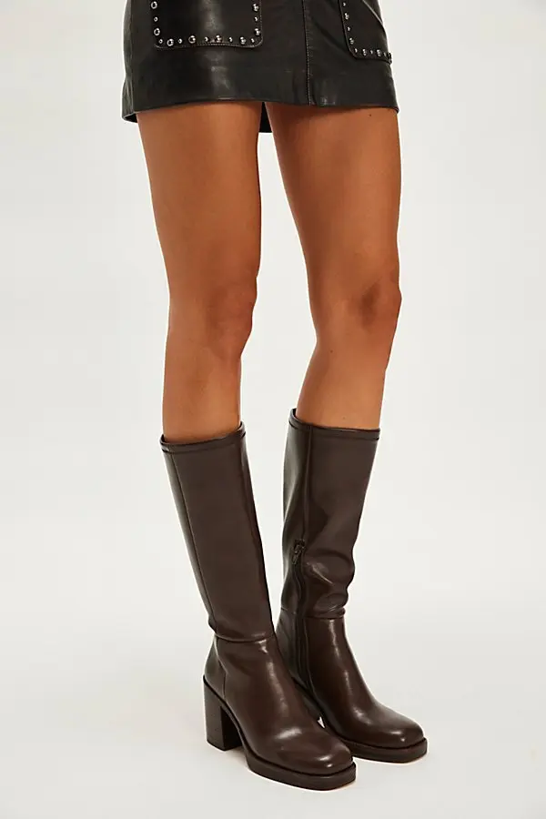 SILENT D Platform Tall Boots - Brown - Fp Exclusive