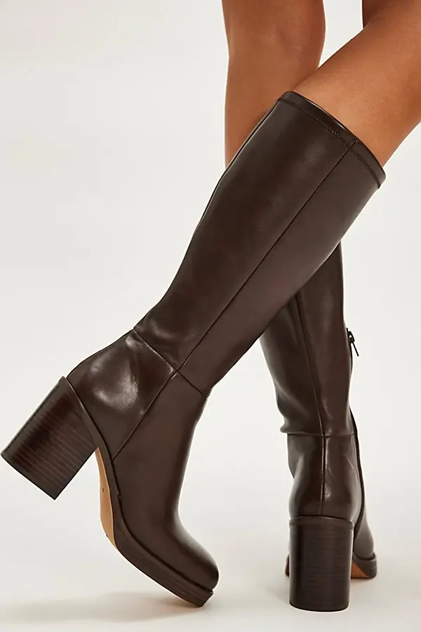 SILENT D Platform Tall Boots - Brown - Fp Exclusive