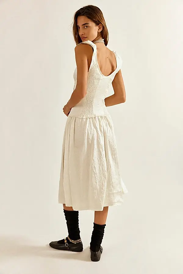 Free People Loveday Midi Dress - Egret