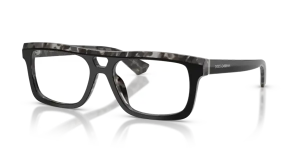 Dolce & Gabbana Full Rim Eyeglasses - Noir Sur Gris Havana