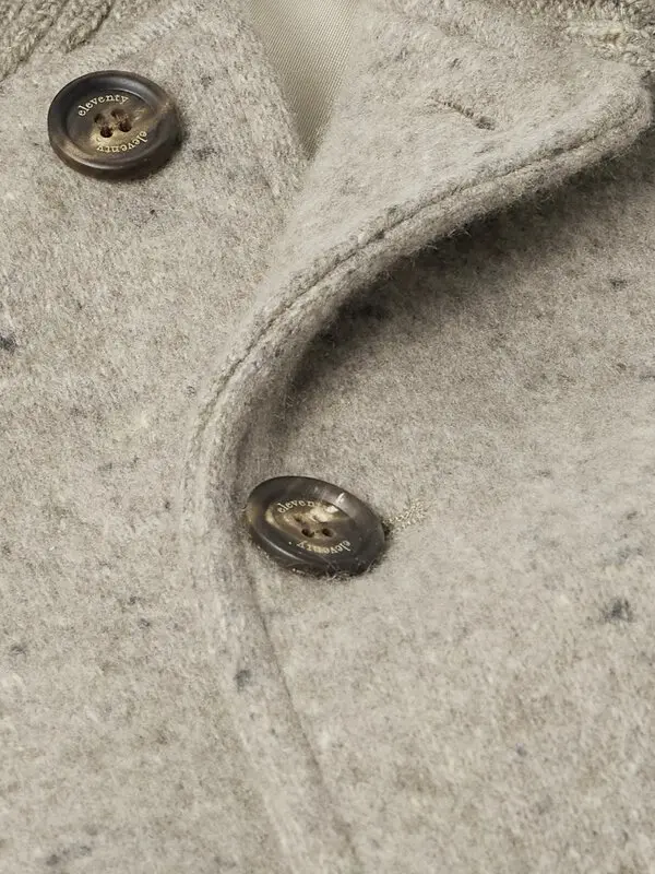 Eleventy Shawl-collar Wool And Cashmere-blend Bomber Jacket