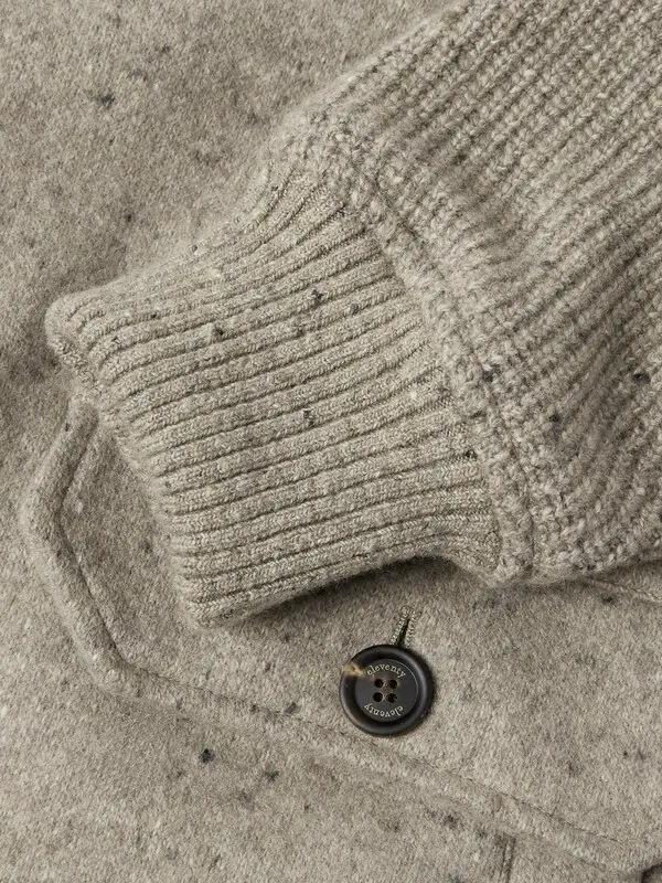 Eleventy Shawl-collar Wool And Cashmere-blend Bomber Jacket