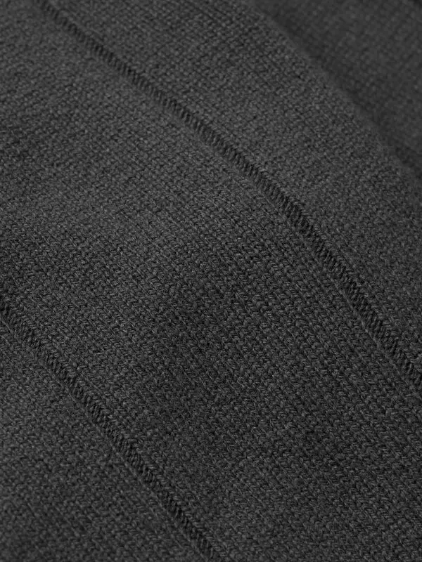 Eleventy Ribbed Wool Zip-up Cardigan - Gray
