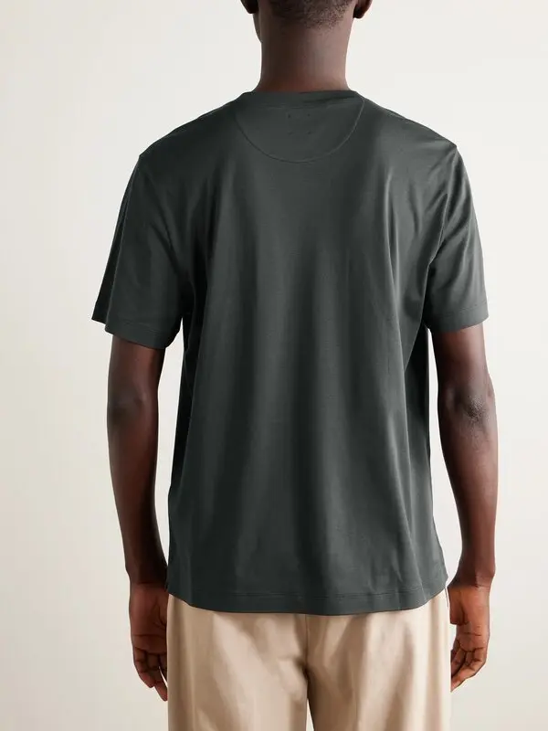 Eleventy Cotton And Modal-blend Jersey T-shirt - Gray