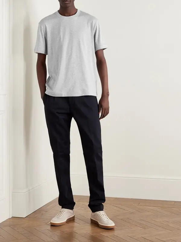 Eleventy Cotton And Modal-blend Jersey T-shirt - Gray