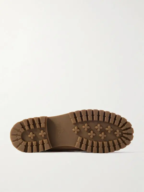 SEBAGO Askook Leather-trimmed Waxed-suede Boat Shoes