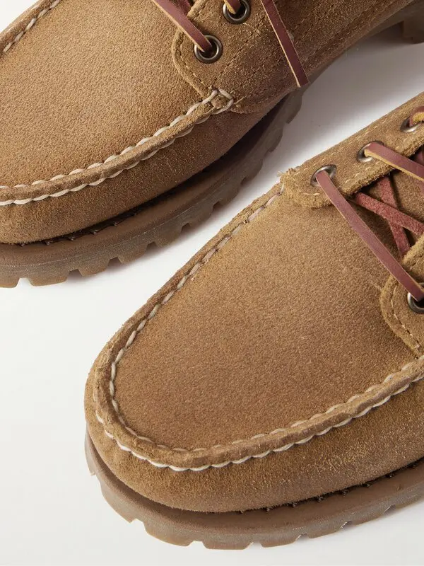 SEBAGO Askook Leather-trimmed Waxed-suede Boat Shoes