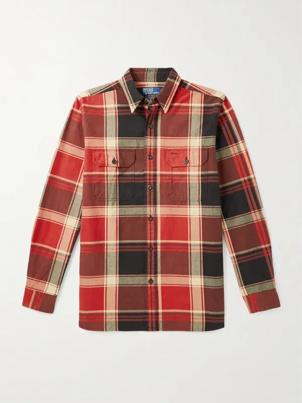 Polo Ralph Lauren Checked Brushed-cotton Oxford Shirt - Red
