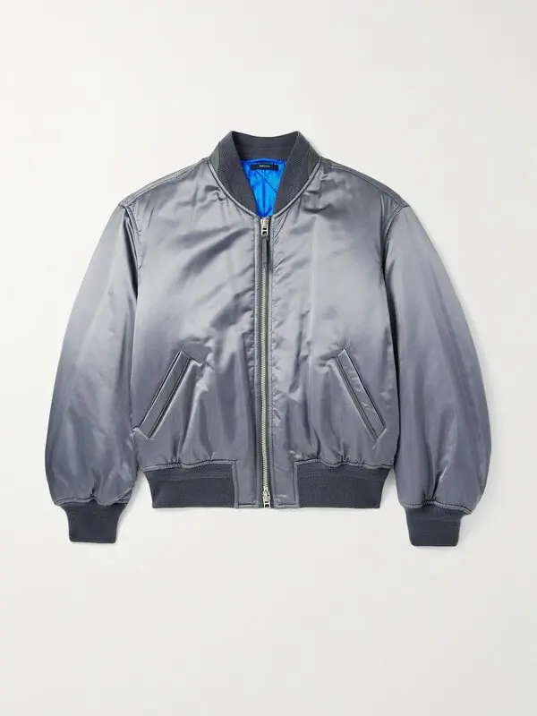 TOM FORD Silk-satin Padded Bomber Jacket - Silver