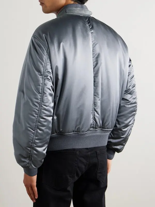 TOM FORD Silk-satin Padded Bomber Jacket - Silver