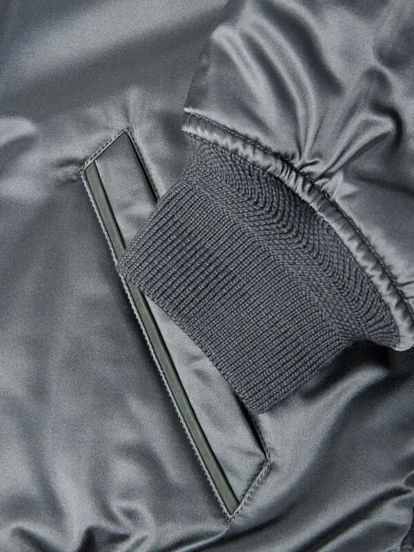 TOM FORD Silk-satin Padded Bomber Jacket - Silver