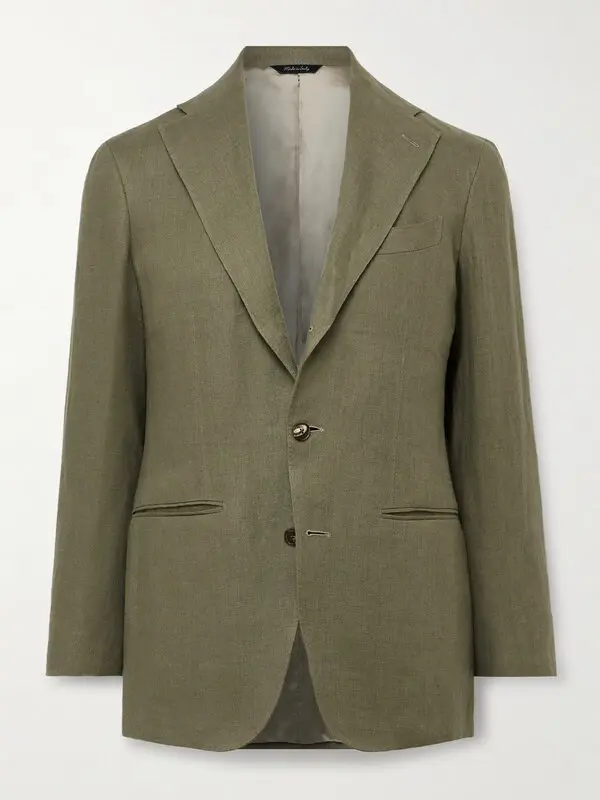 SAMAN AMEL Unstructured Linen Suit Jacket