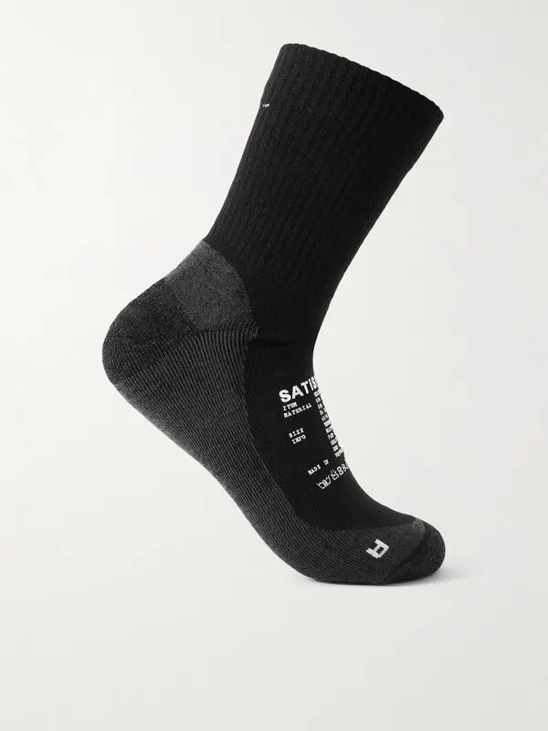 Satisfy Stretch Merino Wool-blend Socks - Black