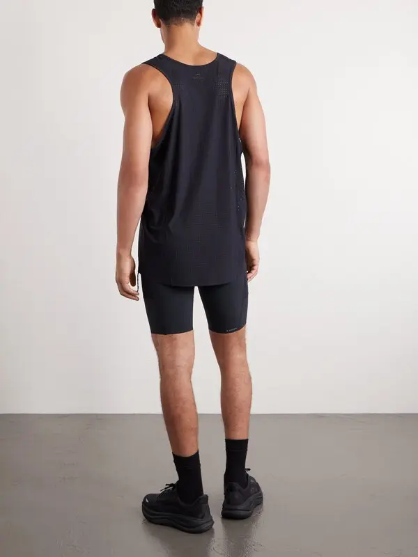 Satisfy Embellished Logo-appliquéd Space-o™ Mesh Tank Top