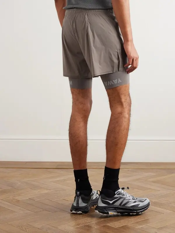 Satisfy 8" Straight-leg Layered Techsilk And Justice™ Coldblack® Shorts - Brown