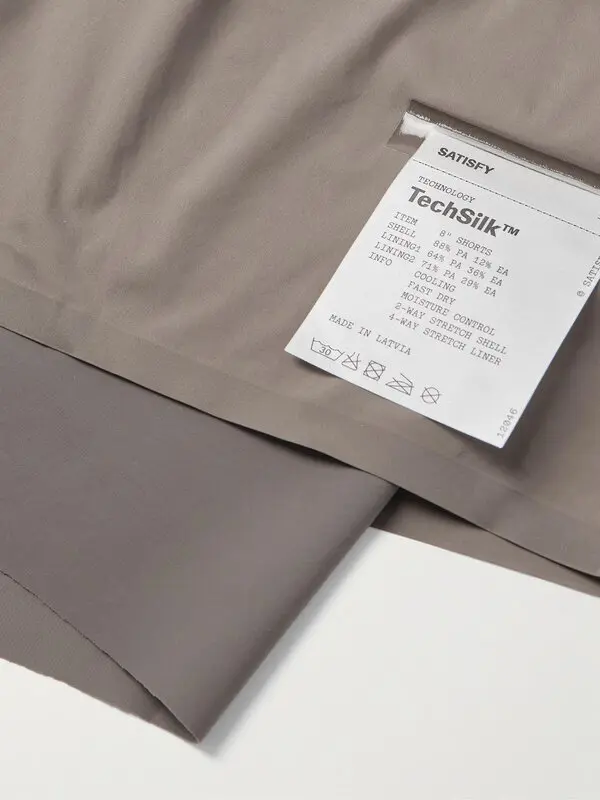 Satisfy 8" Straight-leg Layered Techsilk And Justice™ Coldblack® Shorts - Brown