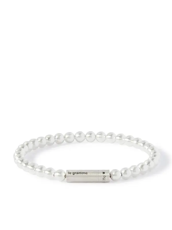 Le Gramme 11g Recycled Sterling Beaded Bracelet - Silver