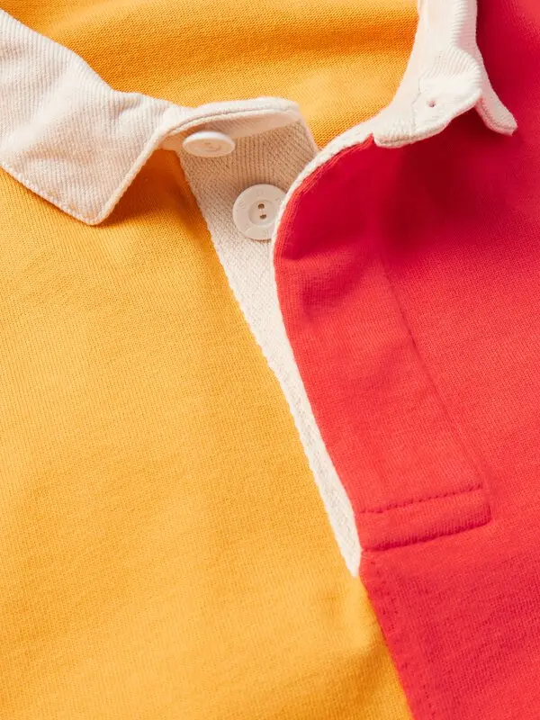 DRAKE'S Colour-blocked Cotton-jersey Polo Shirt - Multi