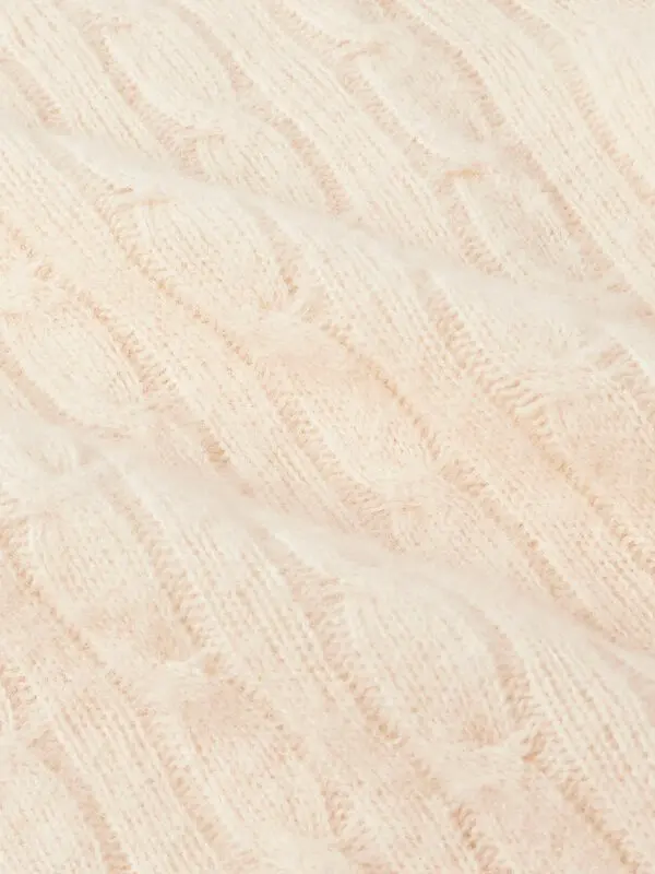 DRAKE'S Cable-knit Brushed-wool Sweater - Neutrals