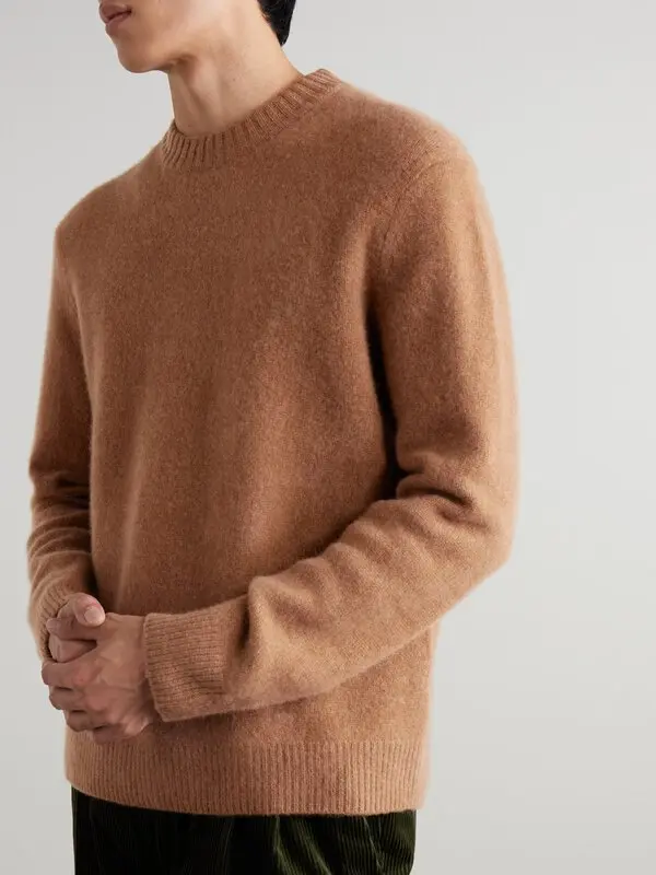 Mr P. Brushed Cashmere Sweater - Brown