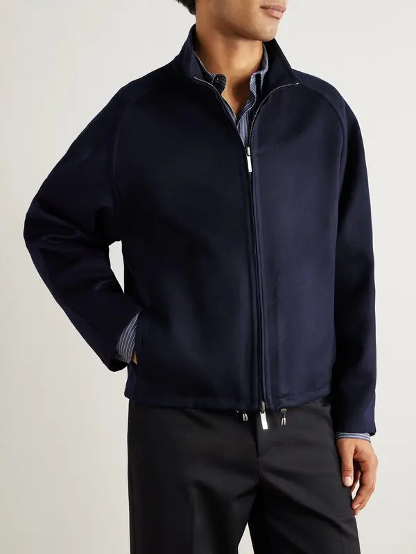 STOFFA Cashmere Blouson Jacket - Blue