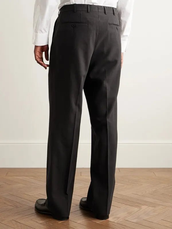 SAMAN AMEL Straight-leg Pleated Wool-blend Suit Trousers