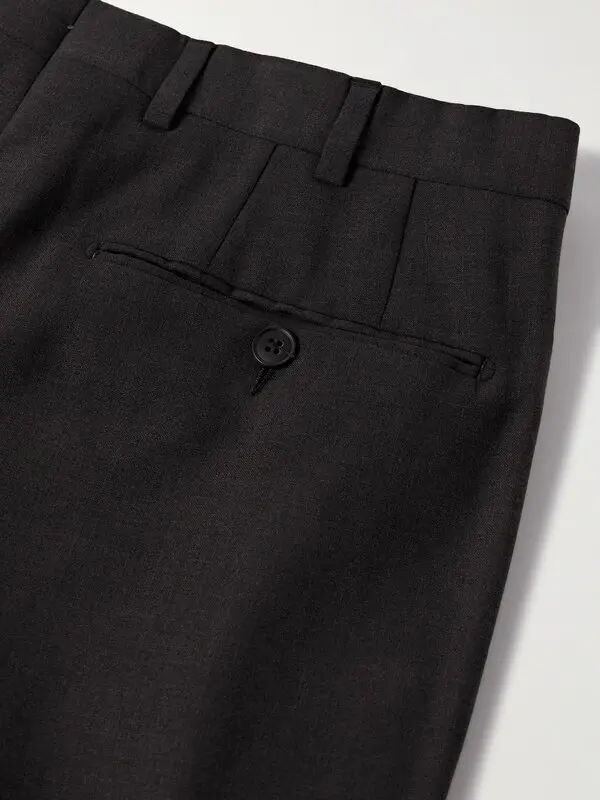 SAMAN AMEL Straight-leg Pleated Wool-blend Suit Trousers