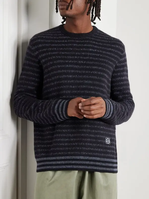 Loewe Striped Wool-blend Crewneck Sweater