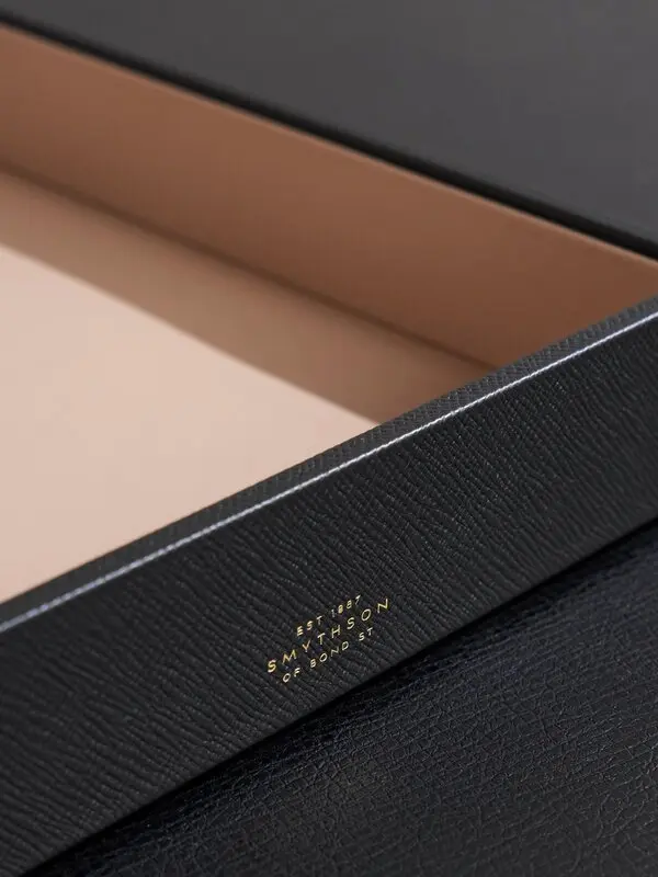 Smythson Panama Cross-grain Leather Paper Tray