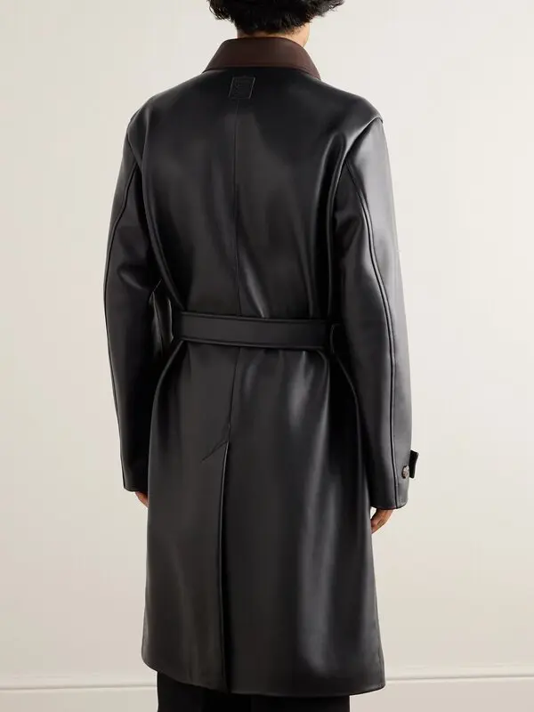 Loewe Belted Panelled Leather Coat