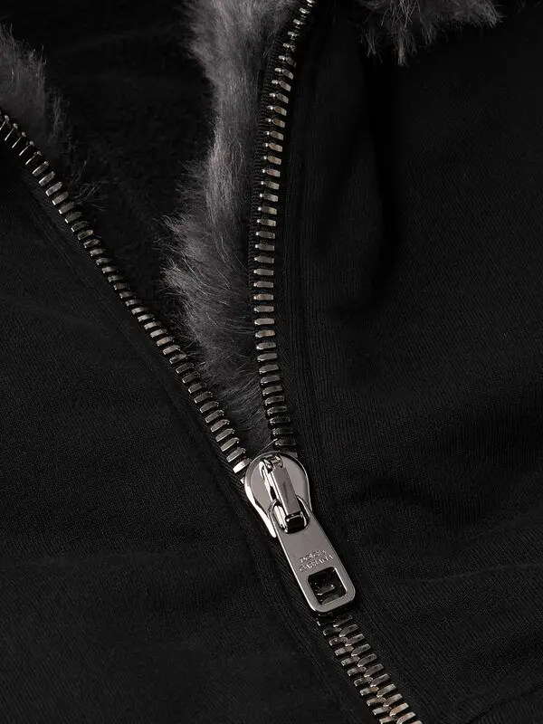 Dolce & Gabbana Shearling-trimmed Cotton-jersey Hooded Jacket