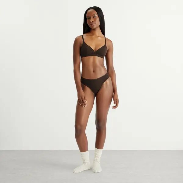 SKIMS Fits Everybody Crossover Bralette - Cocoa