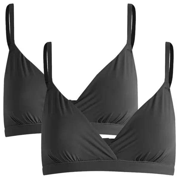 SKIMS Fits Everybody Bundle Crossover Bralette 2 Pack - Onyx
