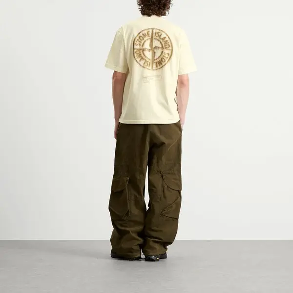 Stone Island Bleeding Numbers Compass Print T-shirt - Ivory