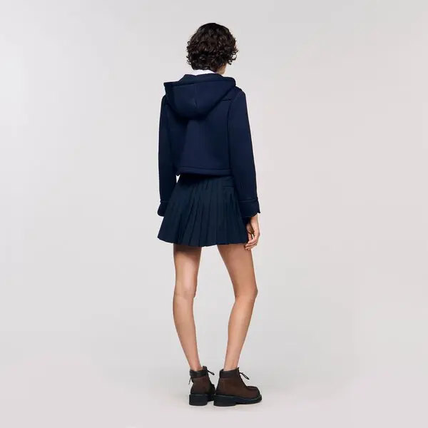 Sandro Technical Hooded Jacket - Navy Blue