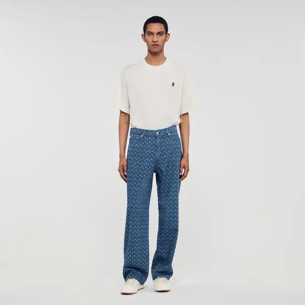 Sandro Rope Pattern Baggy Jeans