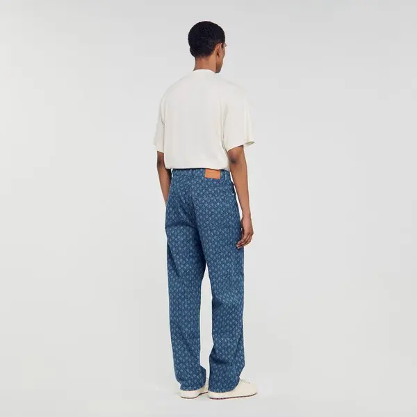 Sandro Rope Pattern Baggy Jeans