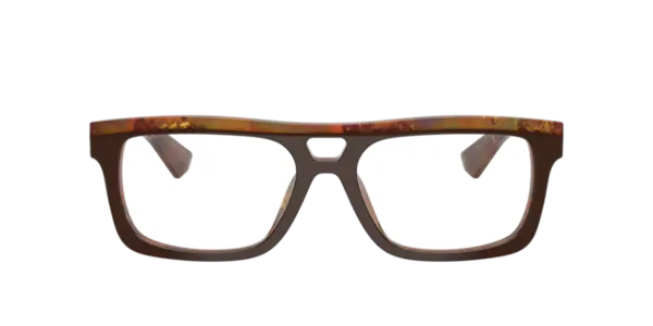 Dolce & Gabbana Optical Rectangle Eyeglasses - Top Brown,pearl Gold & Brown