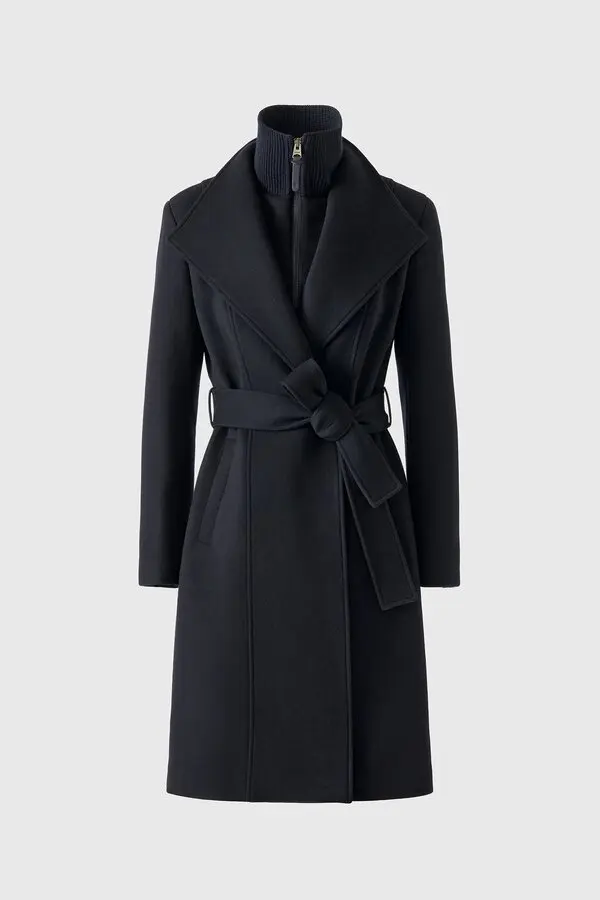Mackage Norita-z 2-in-1 Double Face Wool Coat - Navy