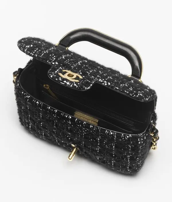 Chanel Mini Flap Bag With Top Handle - Black & White