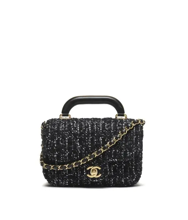 Chanel Mini Flap Bag With Top Handle - Black & White