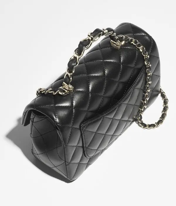 Chanel Mini Classic Handbag With Top Handle - Black | Editorialist