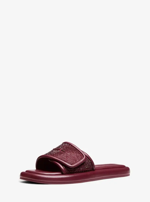 Michael Kors Suki Embellished Slide Sandal - Red